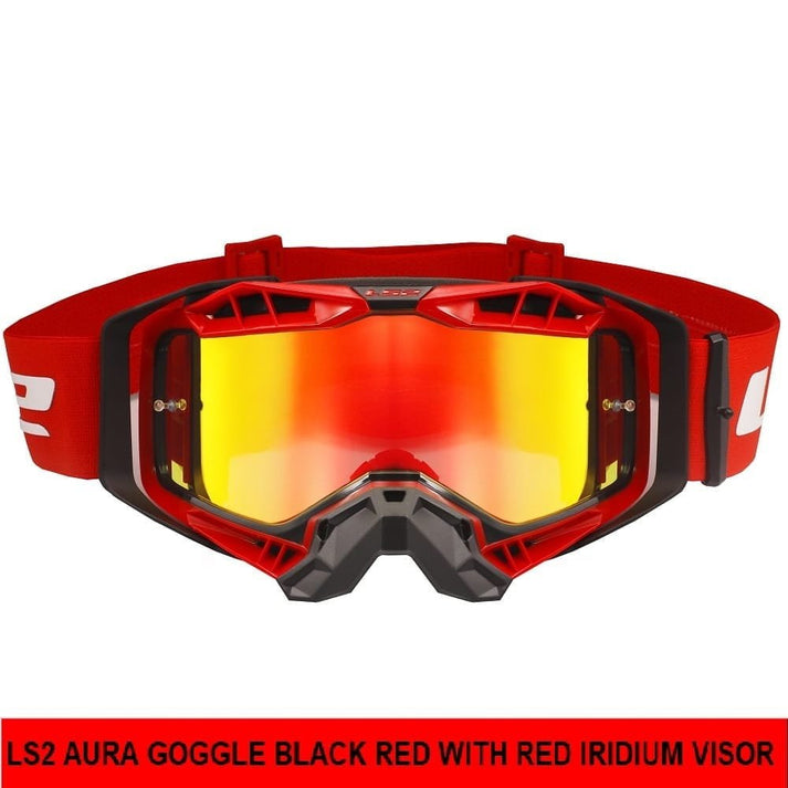 Ls2 Aura Goggle Black Red With Red Iridium Visor Ls2helmetsindia
