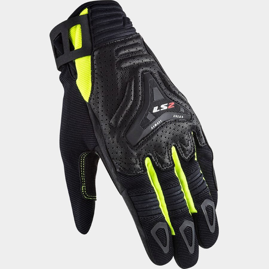 LS2 ALL TERRAIN MAN RIDING GLOVES BLACK H-V YELLOW – ls2helmetsindia
